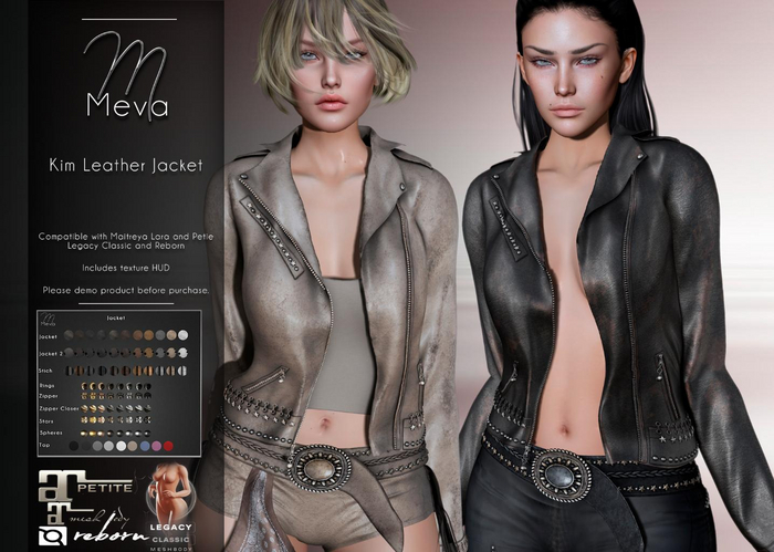 Second Life Marketplace - Meva Kim Leather Jacket Demo